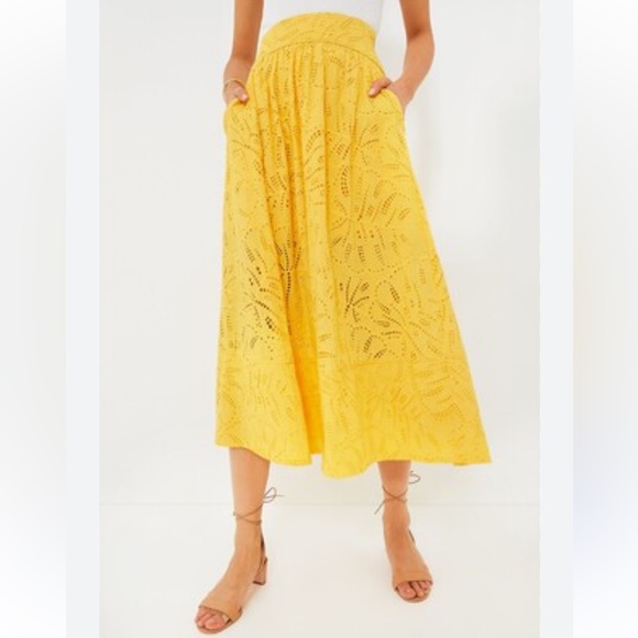FARM Rio | Skirts | Farm Rio Yellow Monstera Eyelet Maxi Skirt | Poshmark